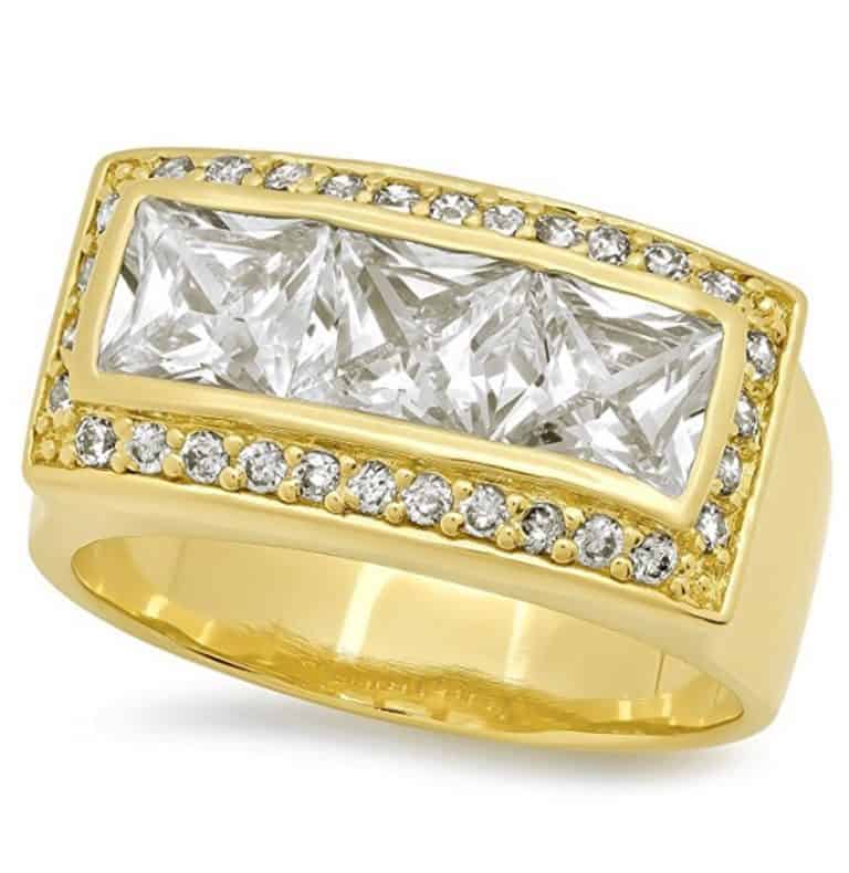 Radiant Cut Cubic Zirconia (CZ) Engagement Rings for Men